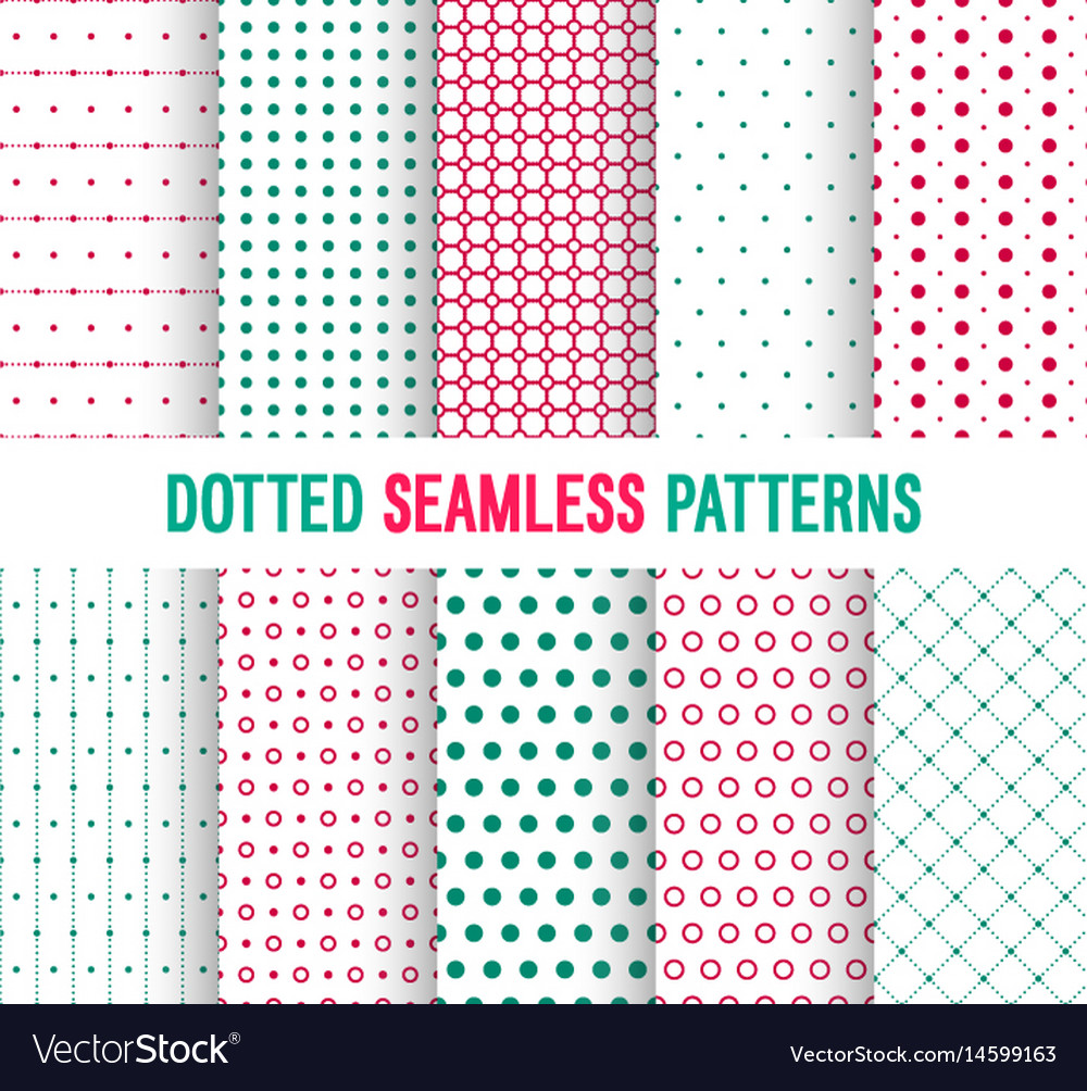 Dotted seamless patterns collection Royalty Free Vector