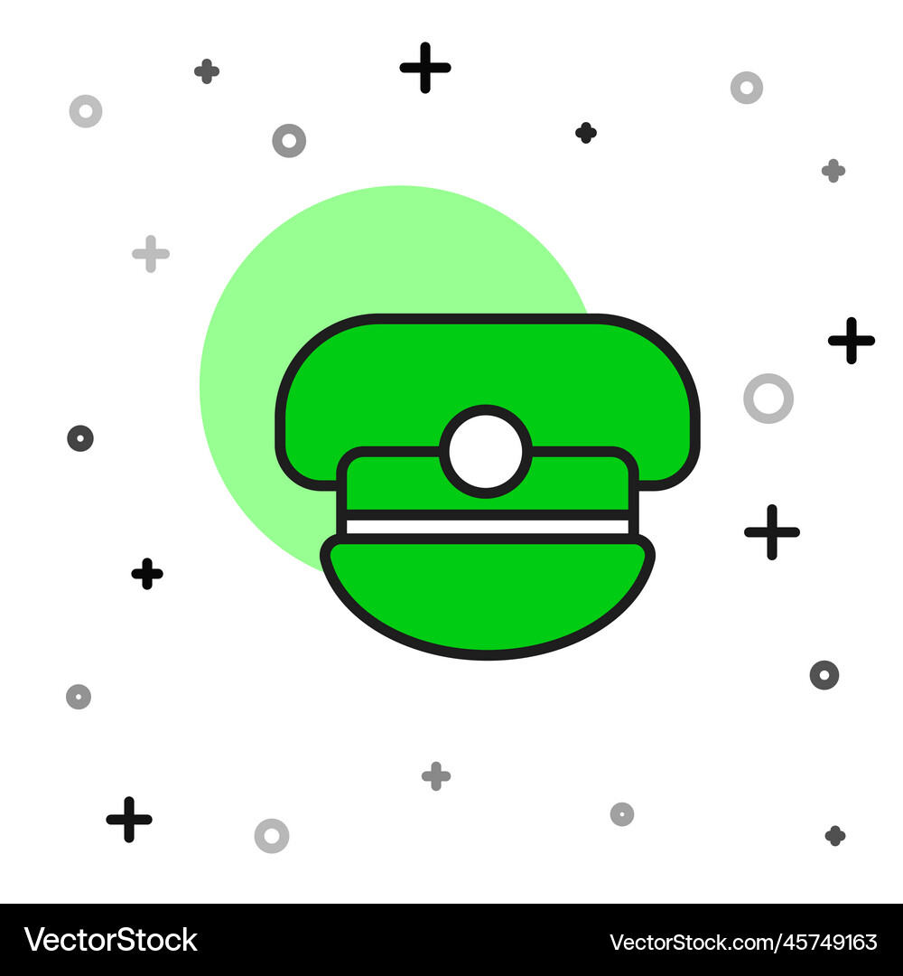 Filled outline captain hat icon isolated on white Vector Image