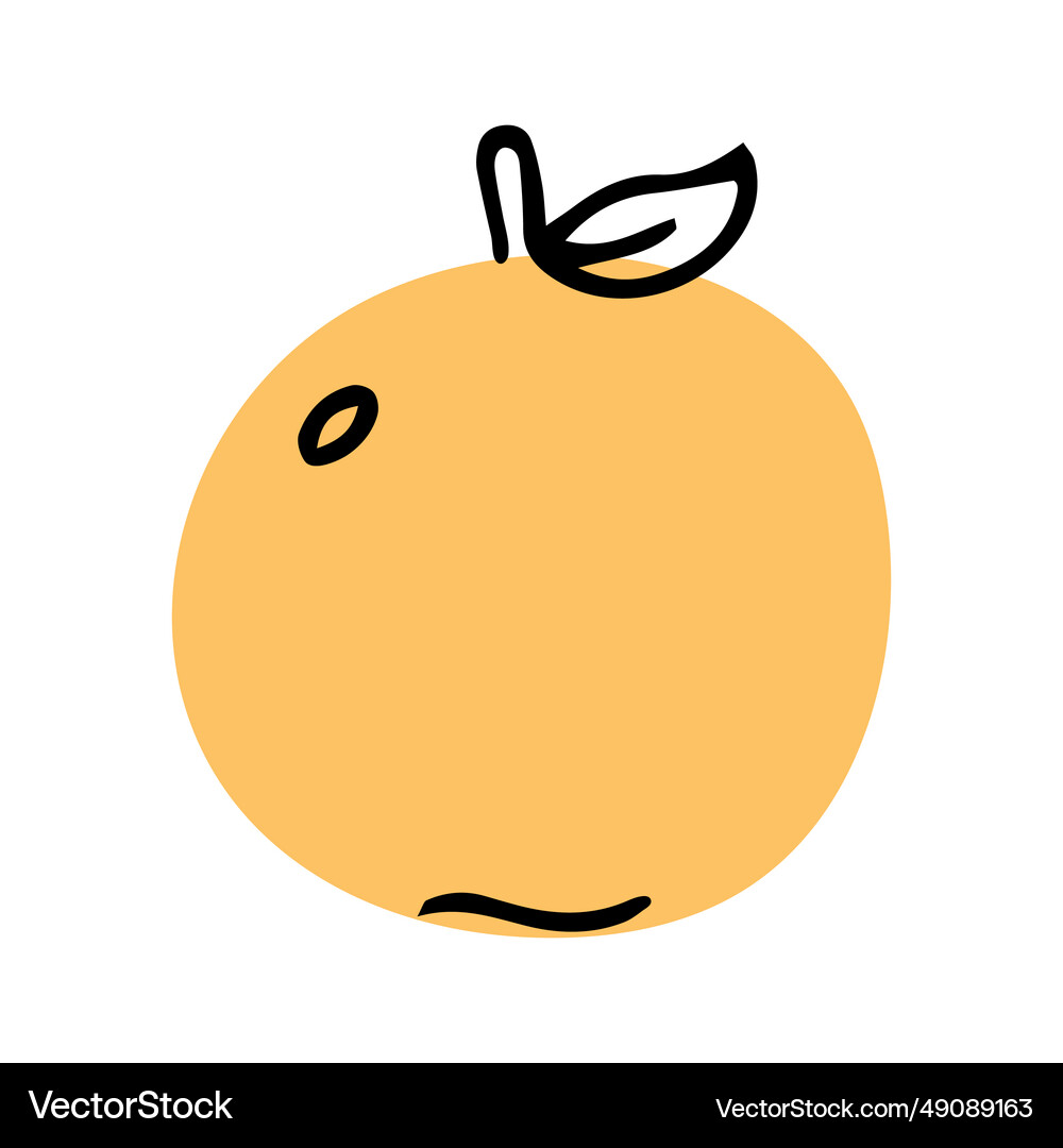 Fruit apple in doodle style Royalty Free Vector Image