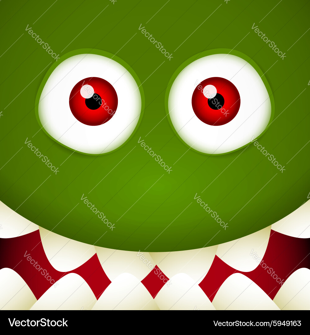 Green Monster face Royalty Free Vector Image - VectorStock
