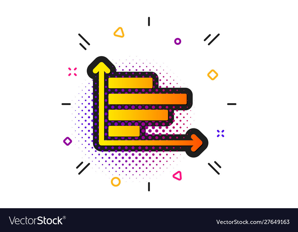 Horizontal chart icon column graph sign Royalty Free Vector