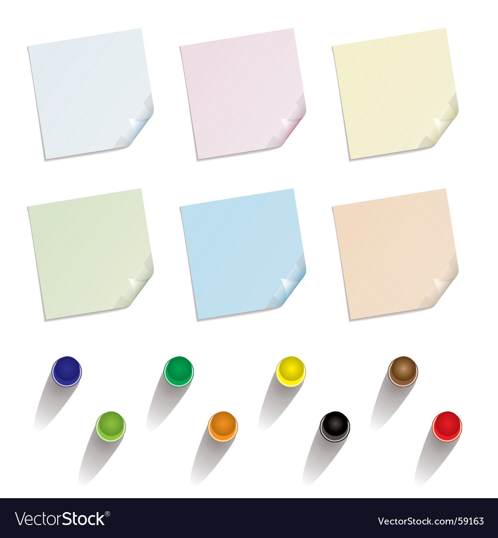 Note pin up variation Royalty Free Vector Image