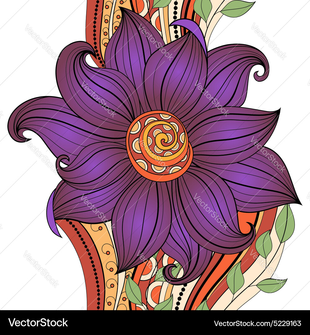 Seamless Floral Pattern Hand Drawn Floral Texture Vector Image