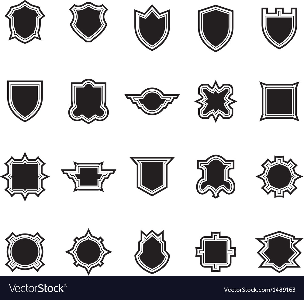 Shield set 3 Royalty Free Vector Image - VectorStock