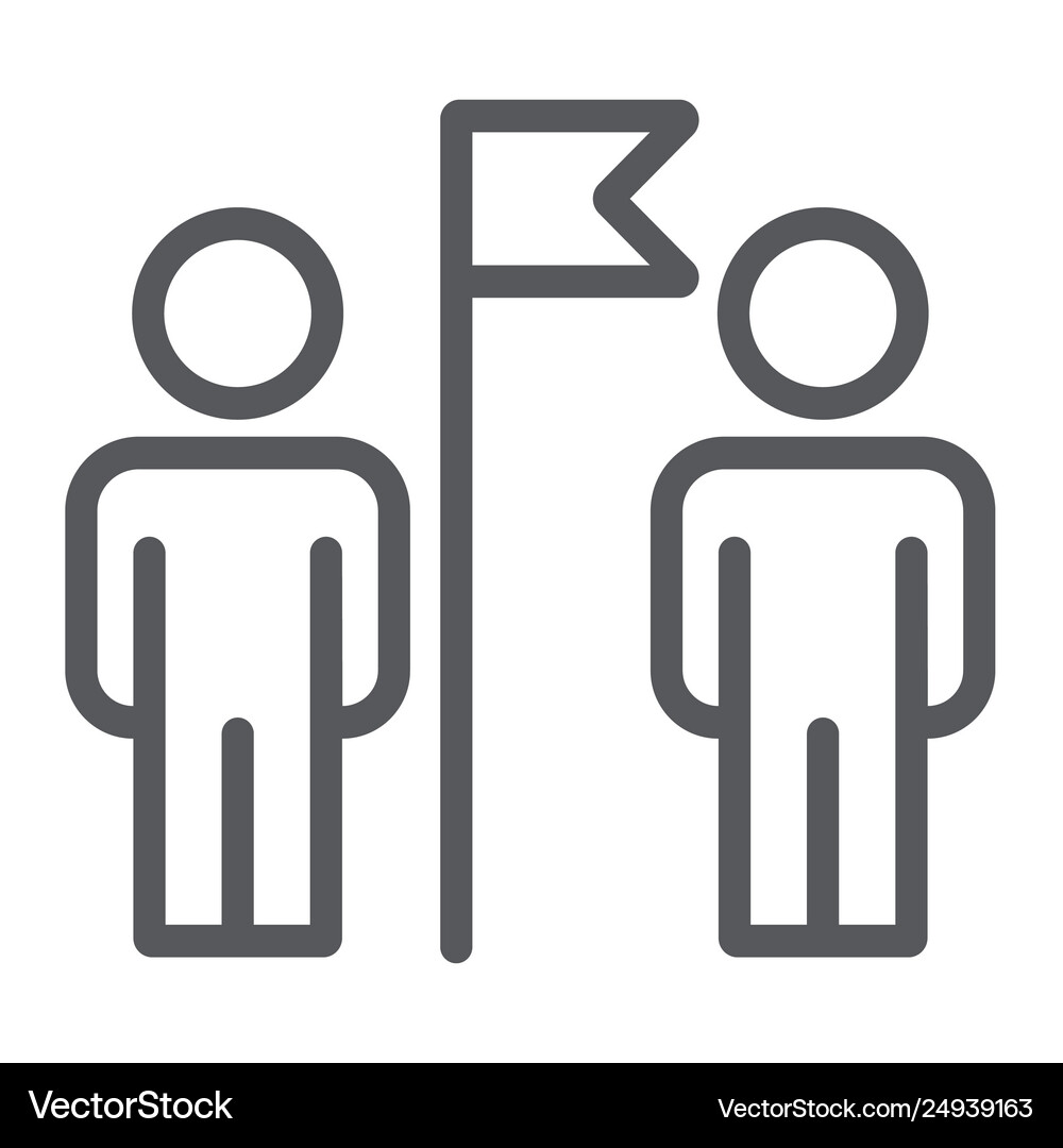 Teamwork line icon team and people two men Vector Image
