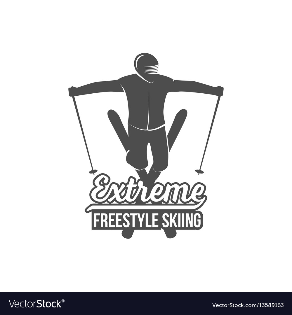 Vintage skiing label badge and design elements Vector Image