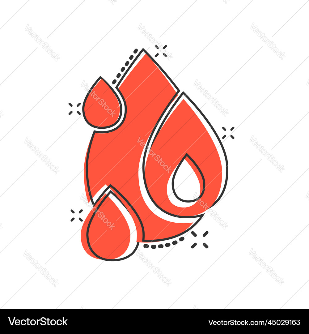 Water drop icon in comic style blob cartoon Vector Image