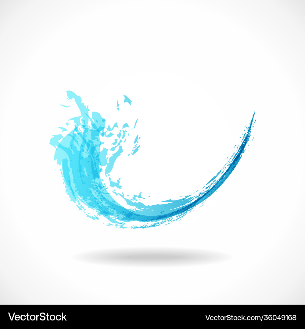 Blue water wave logo abstract colorful ink splash Vector Image