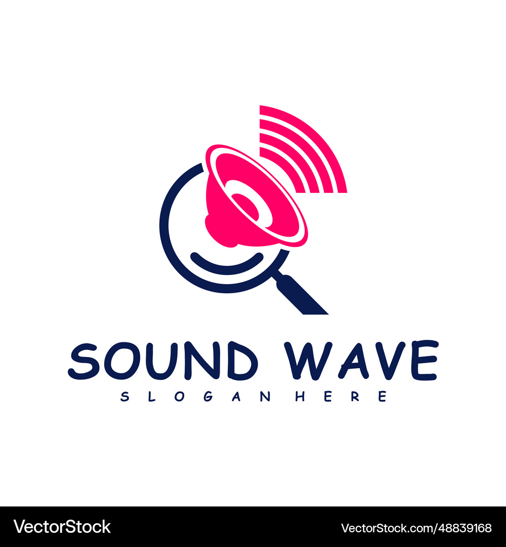 Find sound wave logo design concept Royalty Free Vector