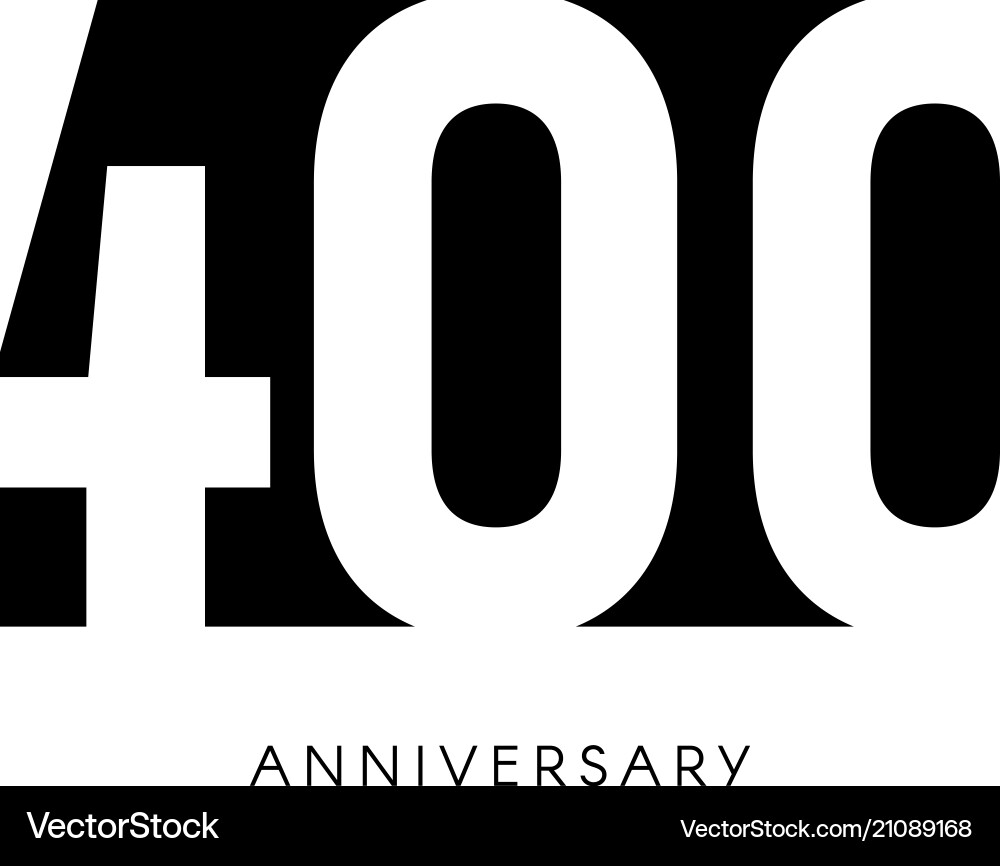 Four hundred anniversary minimalistic logo Vector Image