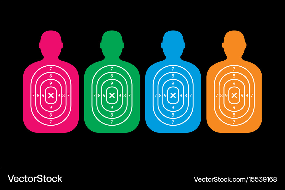 Group of men paper targets Royalty Free Vector Image