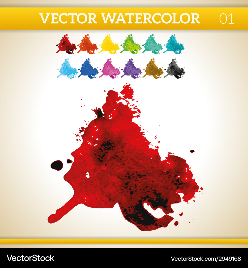 Red watercolor artistic splash for design Vector Image
