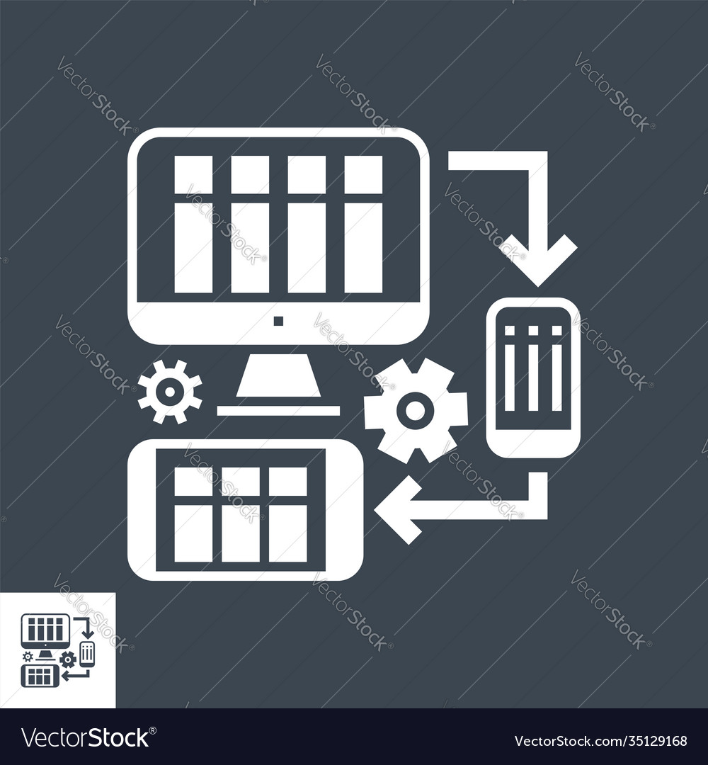 Responsive web design glyph icon Royalty Free Vector Image