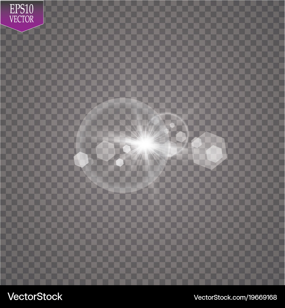 Transparentes Sonnenlicht Speziallinsen-Flack Vektorbild