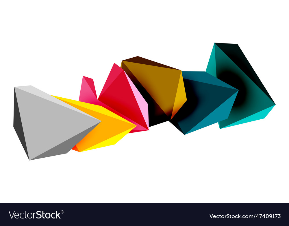 3d low poly triangle design elements Royalty Free Vector