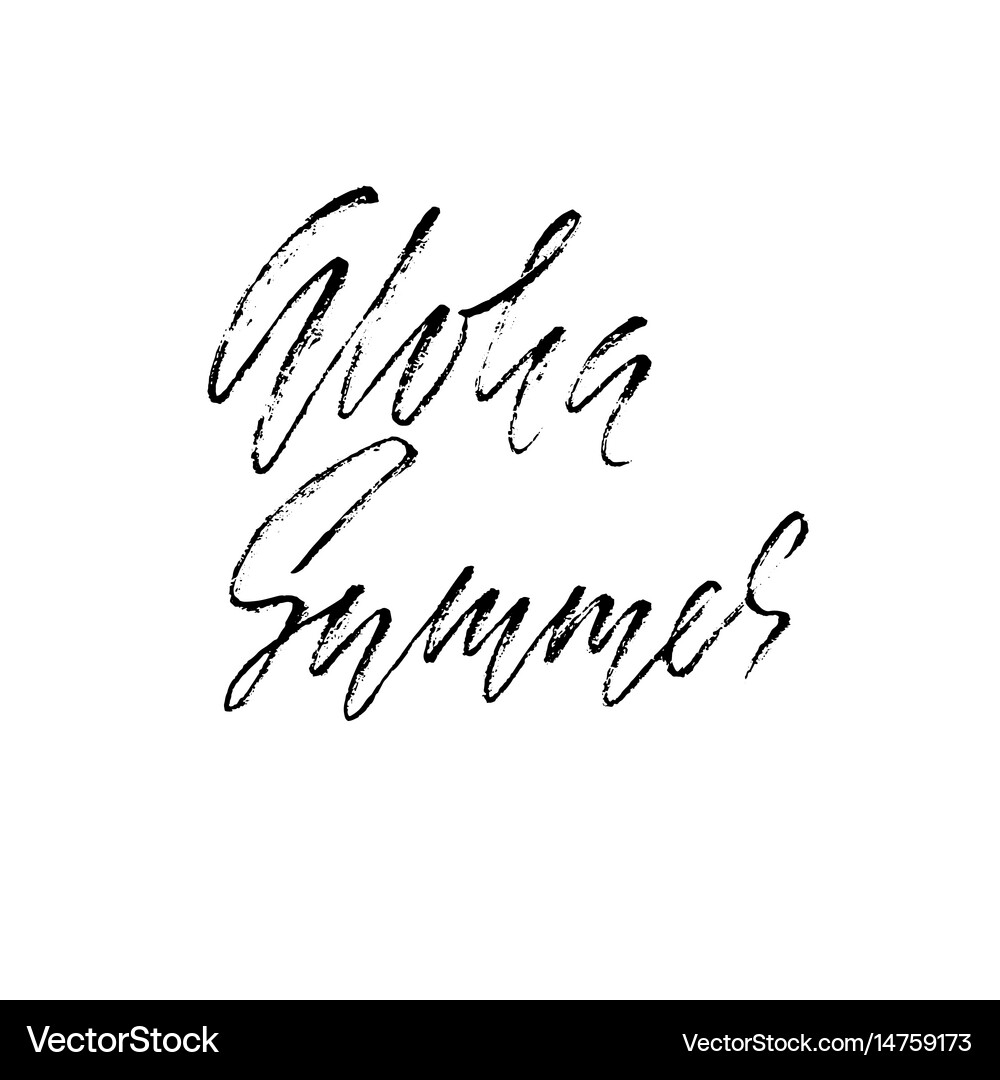Aloha summer hand drawn lettering isolated Vector Image