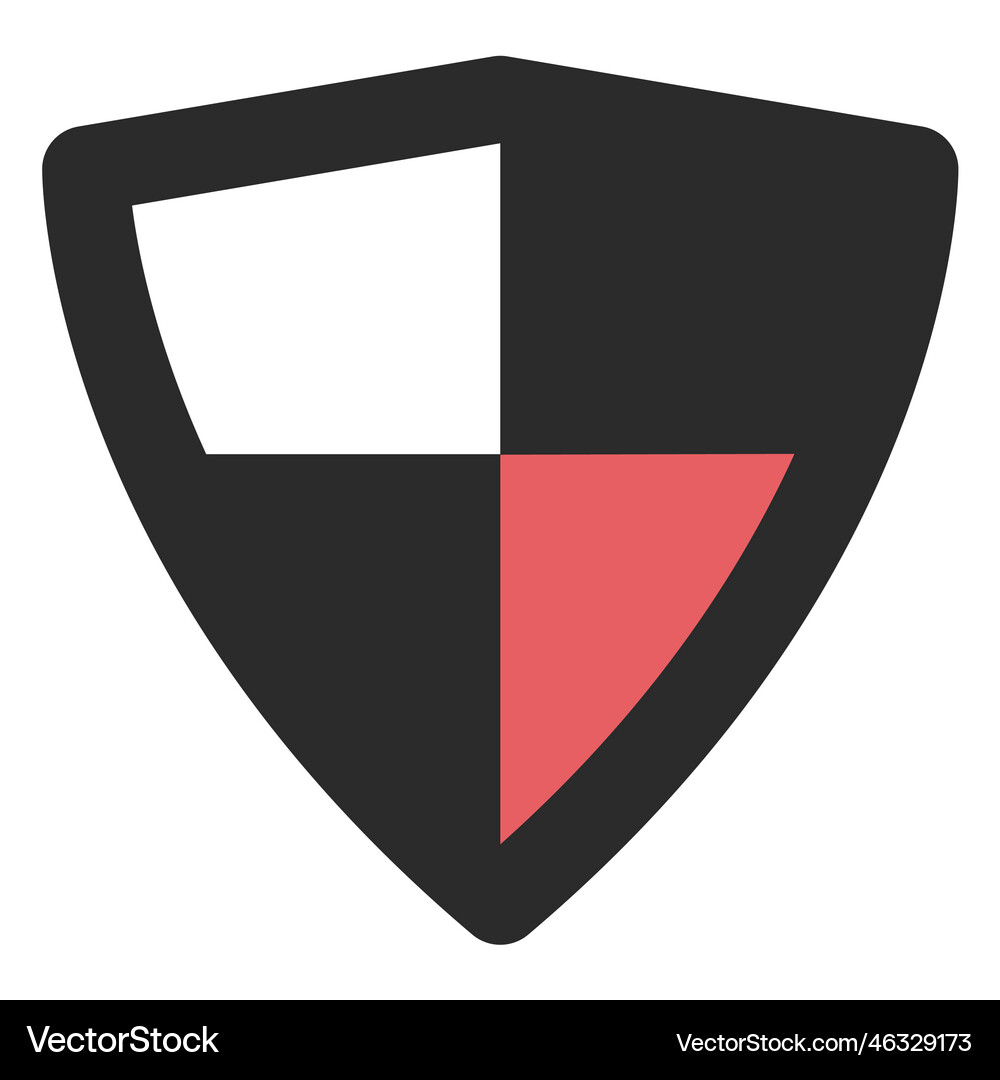 Antivirus shield colored stroke icon Royalty Free Vector