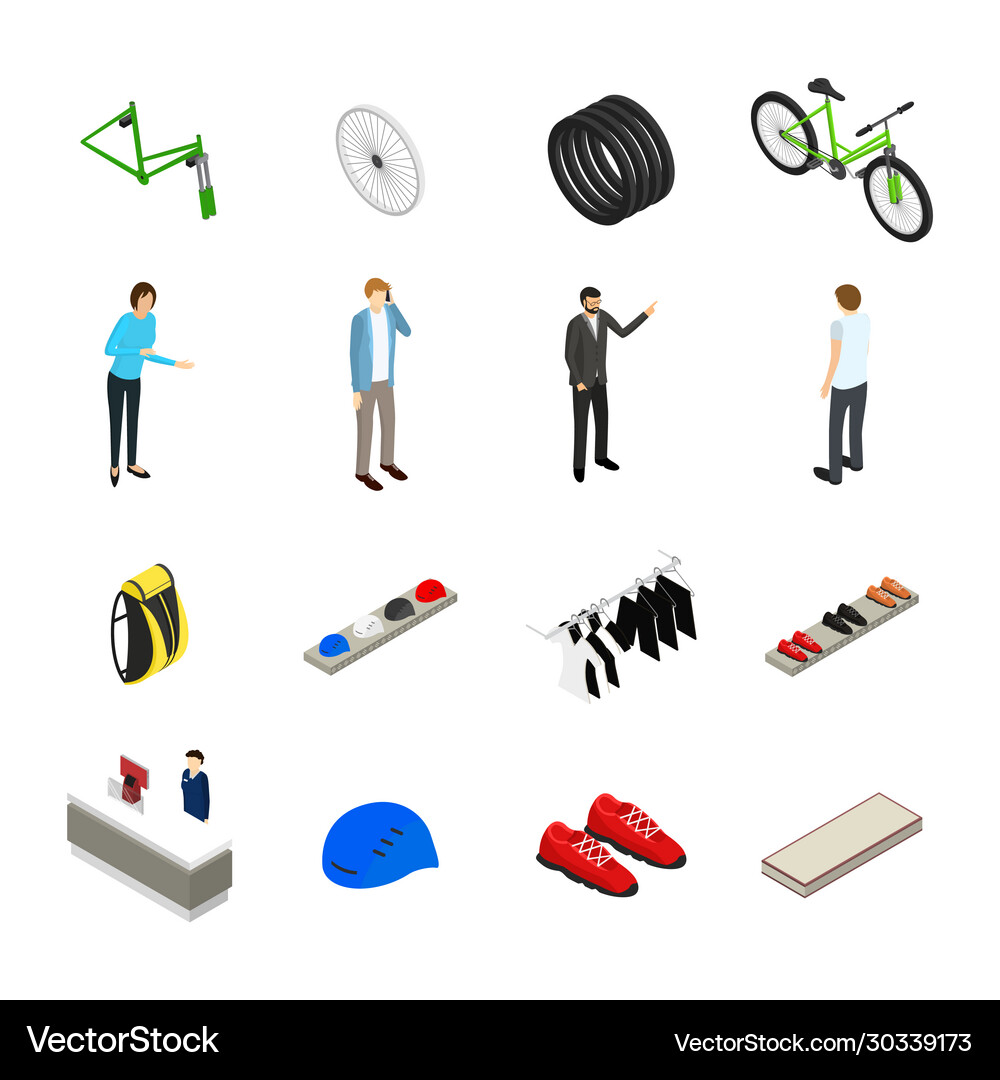 Bicycle shop concept icon isometric view Vector Image