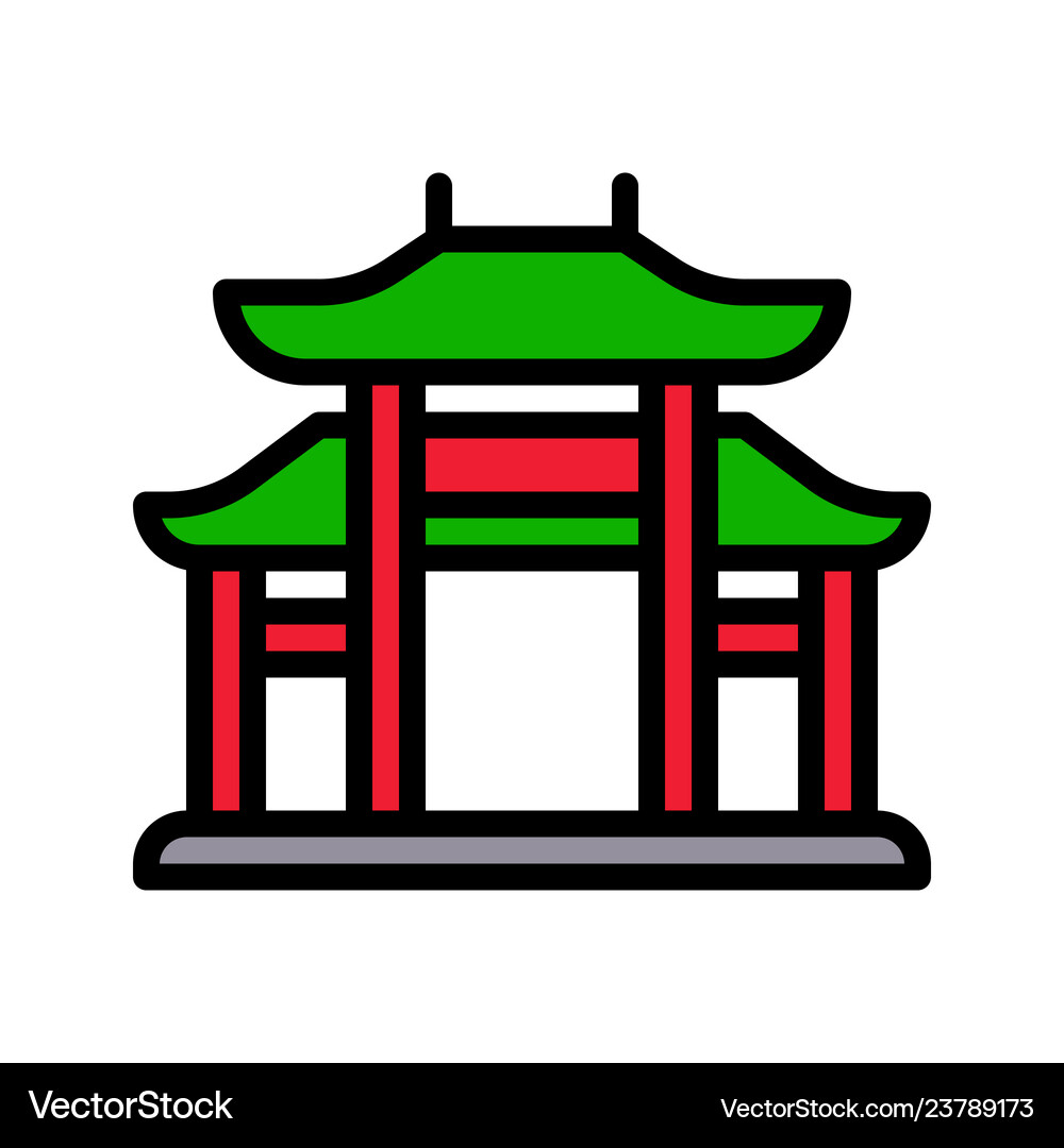Chinese architectural arch lunar new Royalty Free Vector