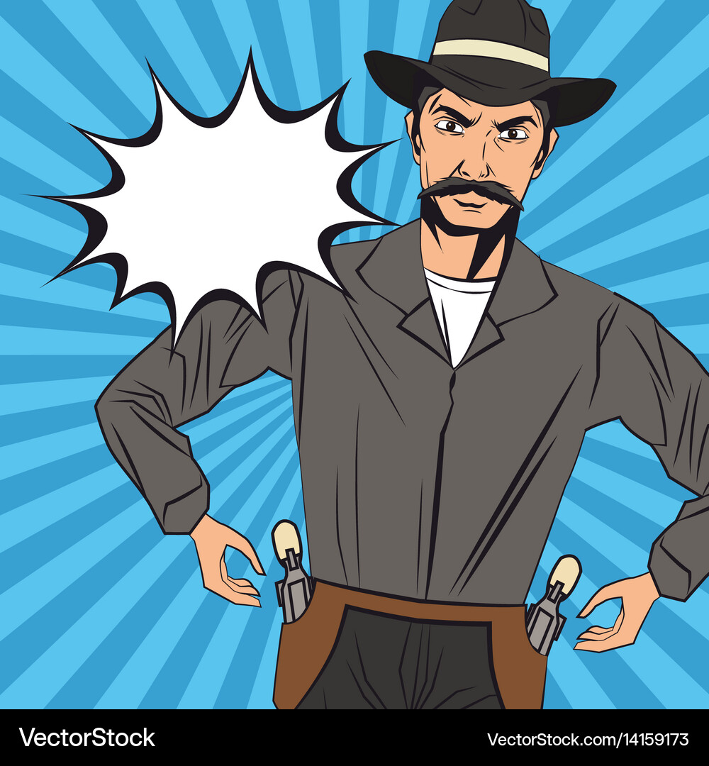 Cowboy man cartoon design Royalty Free Vector Image