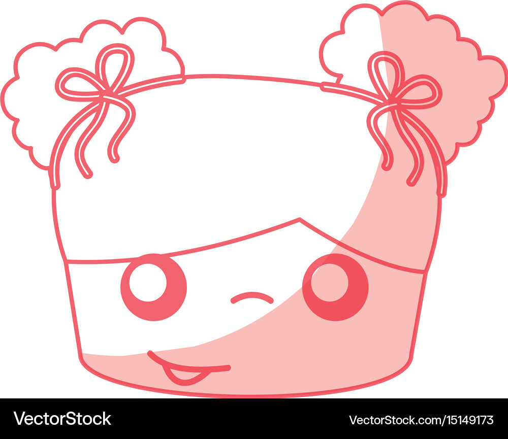 Cute girl head drawing character Royalty Free Vector Image