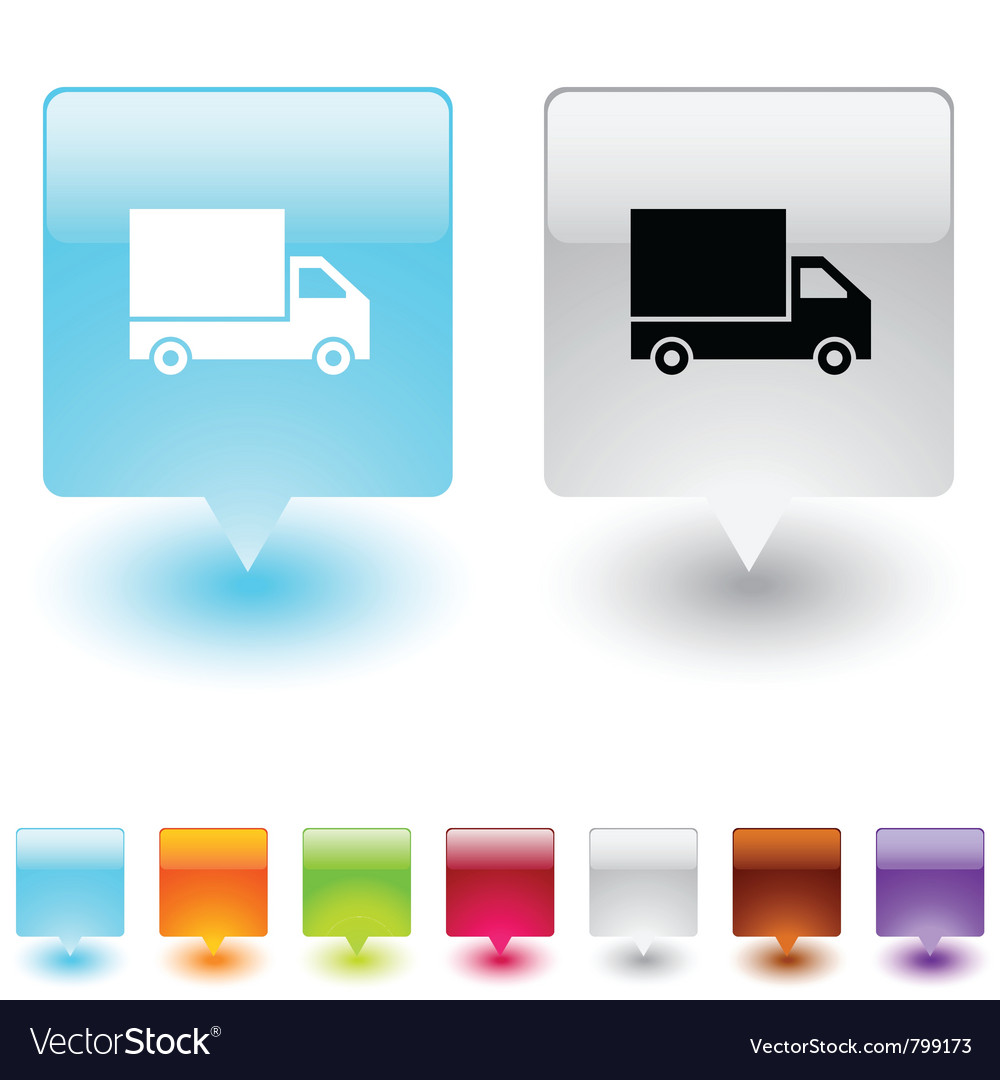 Delivery square button Royalty Free Vector Image