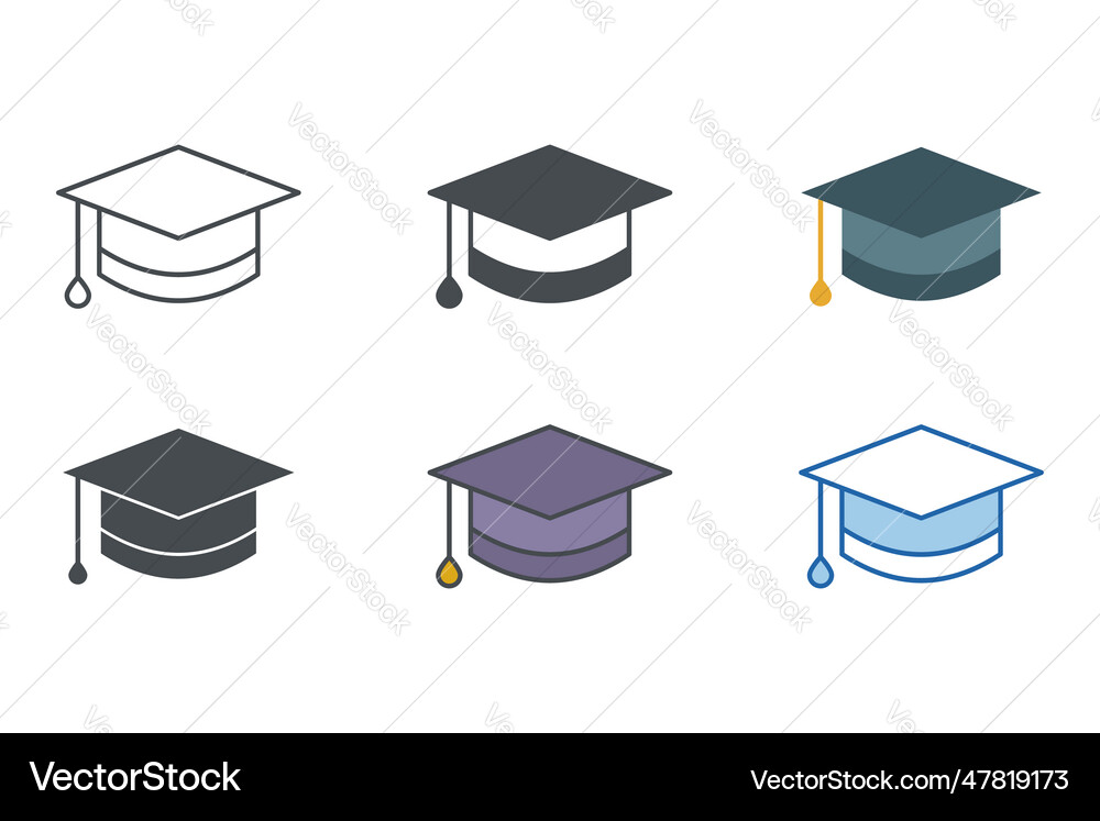 Graduation cap icon symbol template for graphic Vector Image