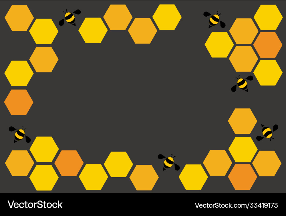 Hexagon bee hive design art and space background Vector Image