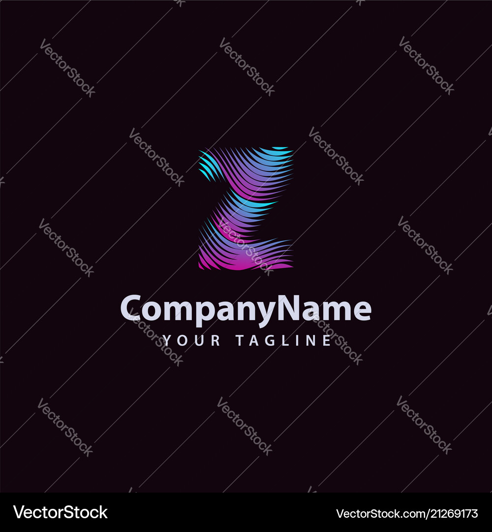 Letter z modern wave line logo design template Vector Image