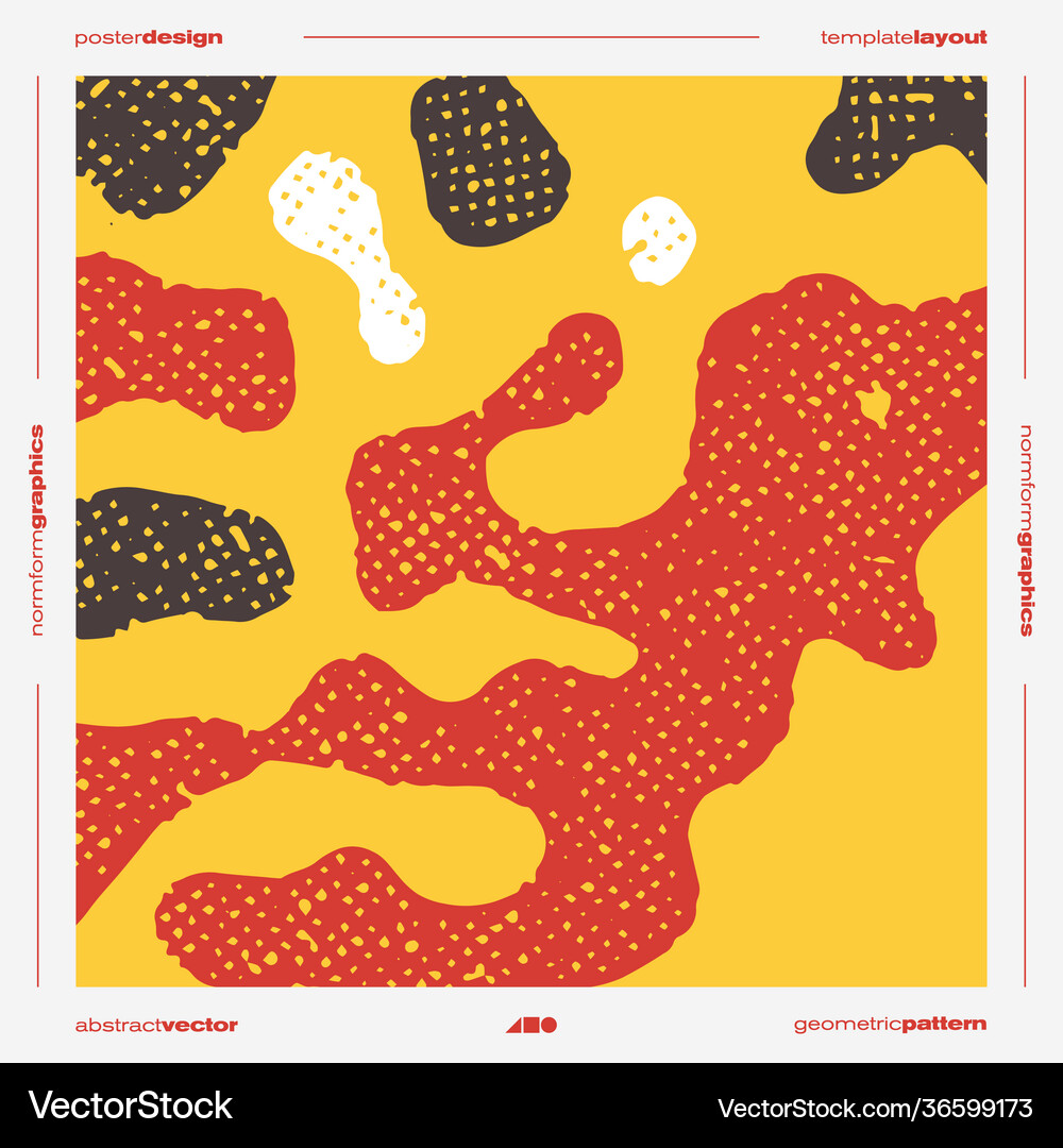 Postmodern poster mockup with liquid ornament Vector Image