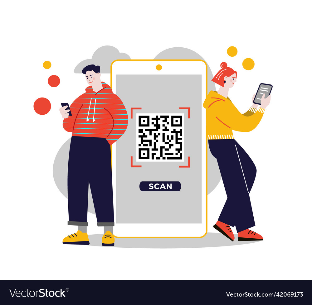 Qr code scanning Royalty Free Vector Image - VectorStock