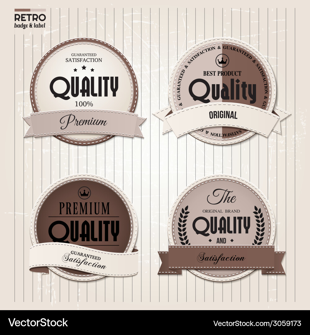Set retro stamp sticker tag label badge Royalty Free Vector