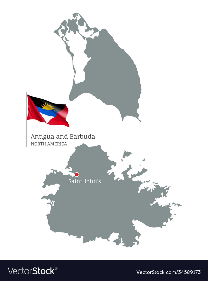Silhouette antigua and barbuda country map Vector Image Silhouette antigua and barbuda country map Vector Image