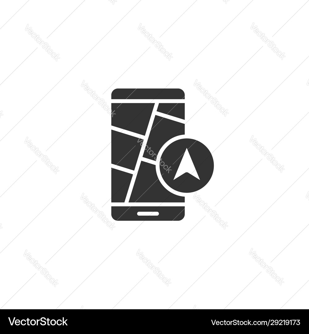 Smartphone map icon in flat style mobile phone Vector Image