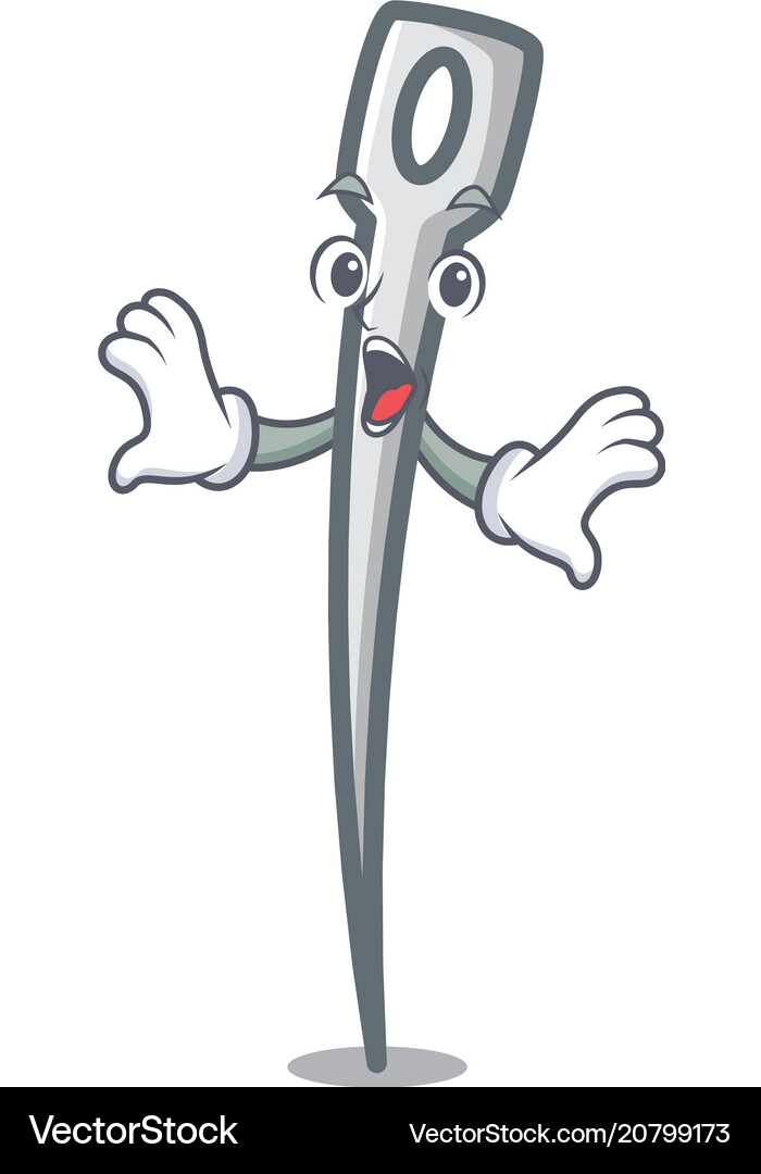 Surprised needle mascot cartoon style Royalty Free Vector