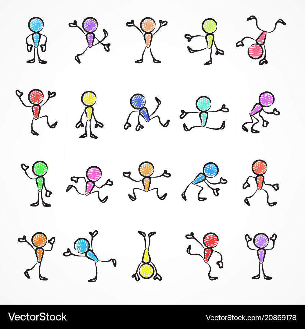 Collection of color stick Royalty Free Vector Image