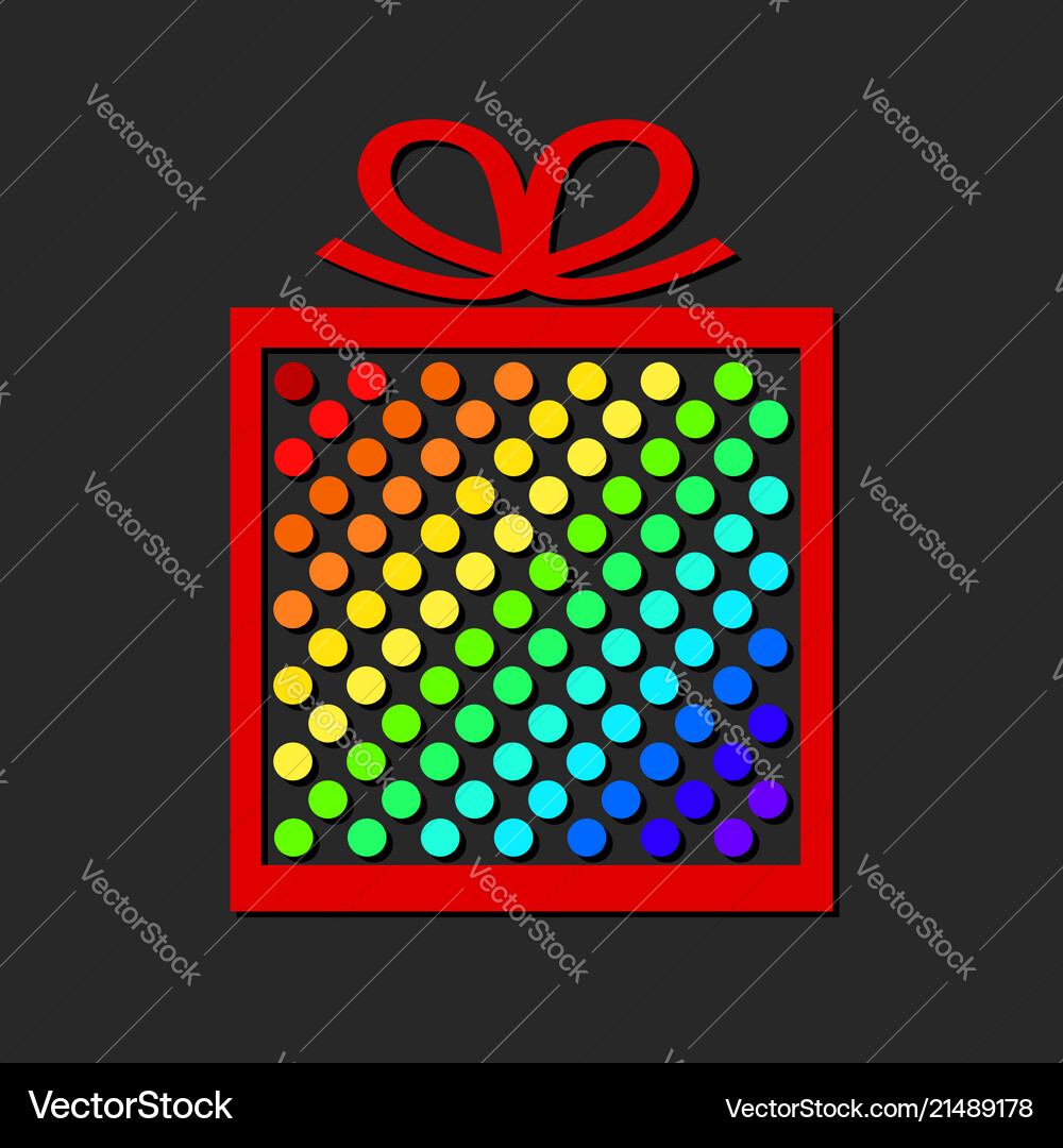 Colorful gift box from paper circles for your Vector Image