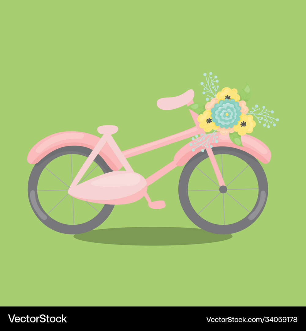 Cute bike pink 06 Royalty Free Vector Image - VectorStock