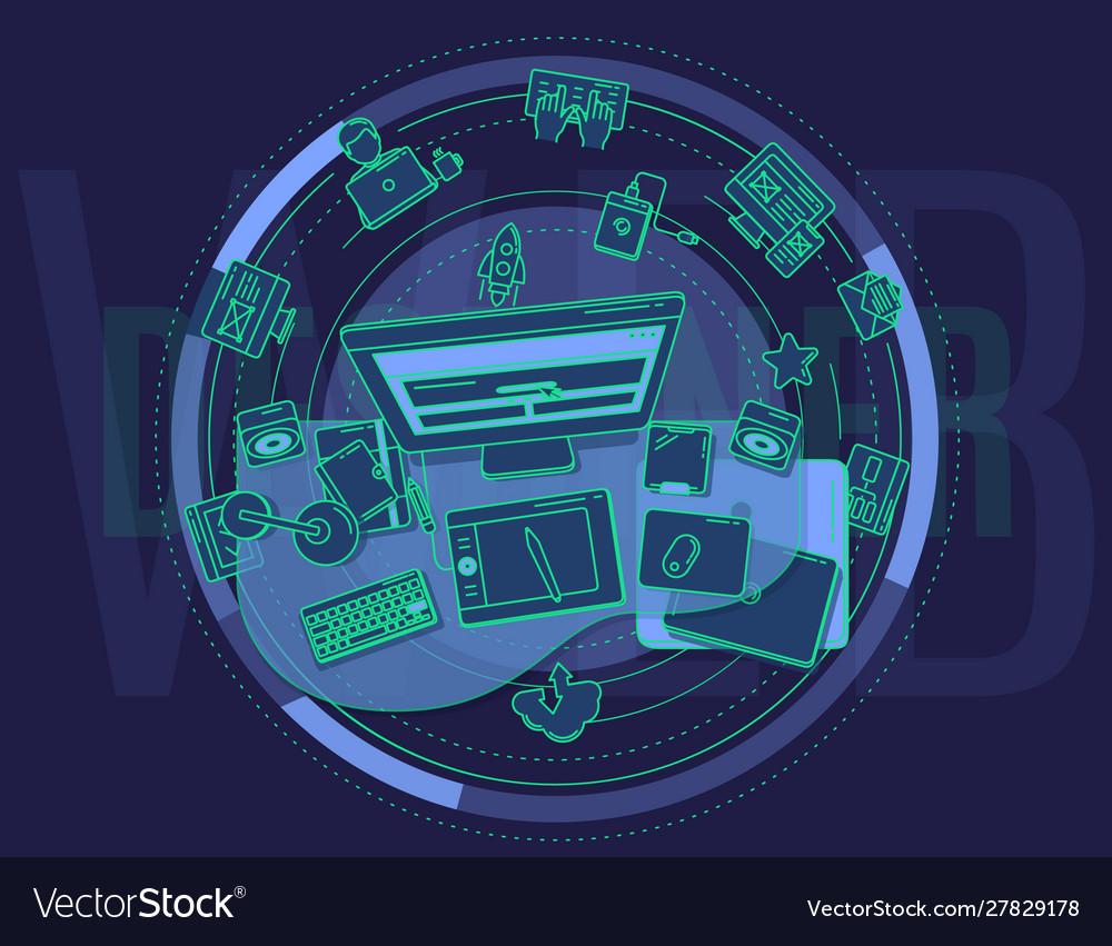 Detailed for promo poster - web Royalty Free Vector Image