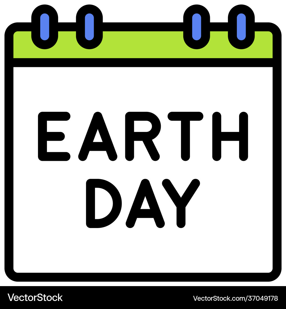 Earth Day Calendar Icon Royalty Free Vector Image