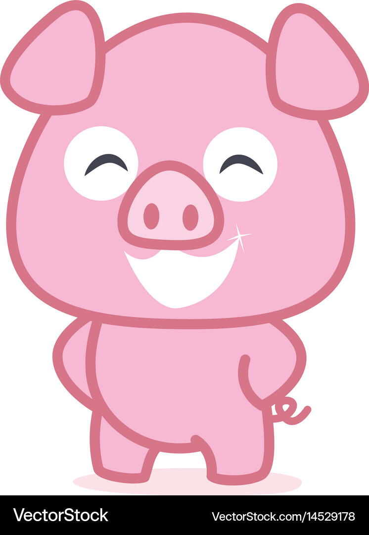 Funny pig animal art Royalty Free Vector Image