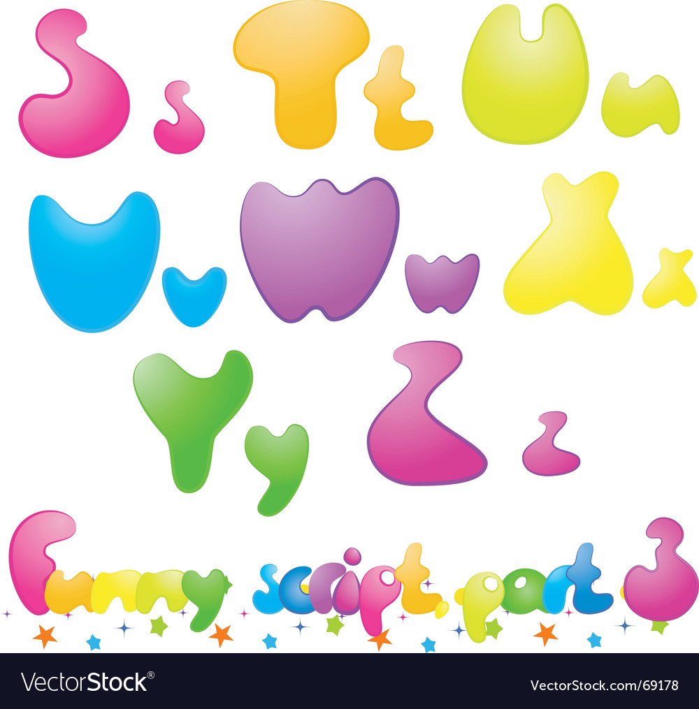 Funny script Royalty Free Vector Image - VectorStock