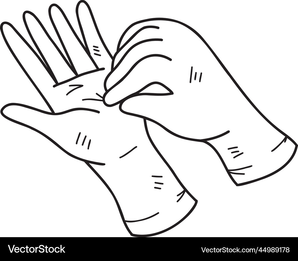Hand drawn medical gloves Royalty Free Vector Image