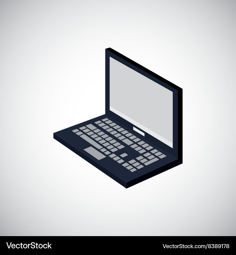 Icon of isometric laptop design Royalty Free Vector Image