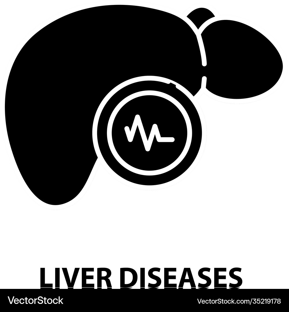 Liver diseases icon black sign Royalty Free Vector Image
