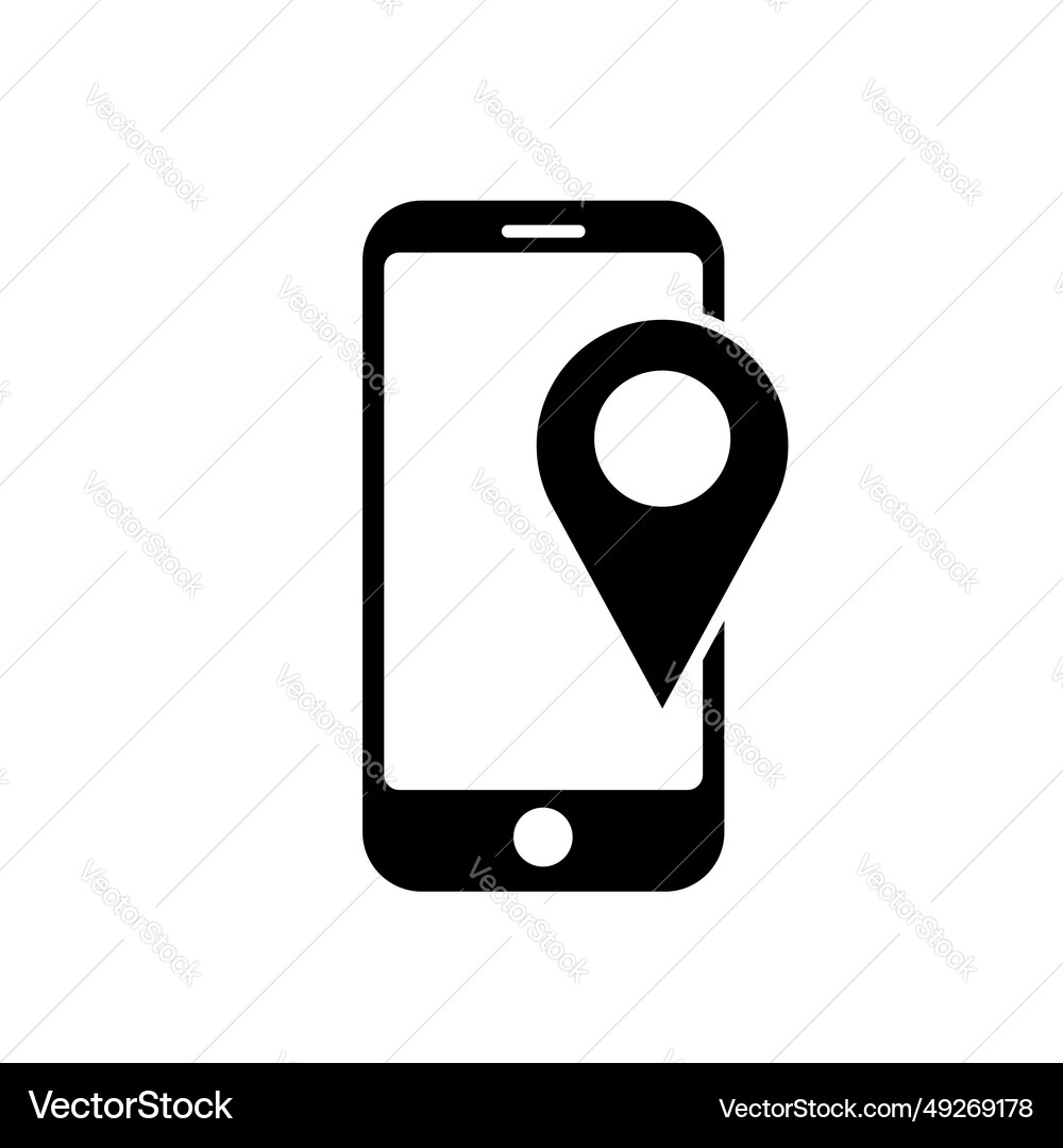 Phone icon telephone symbol with map Royalty Free Vector
