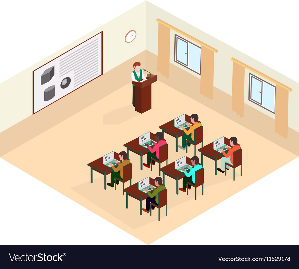 Professor gave a lecture on the subject Royalty Free Vector