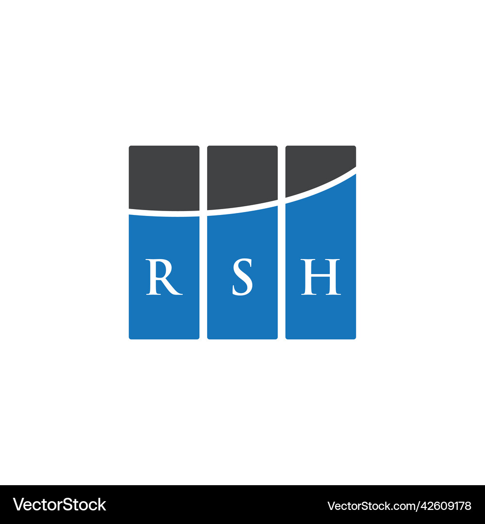 Rsh letter logo design on white background Vector Image