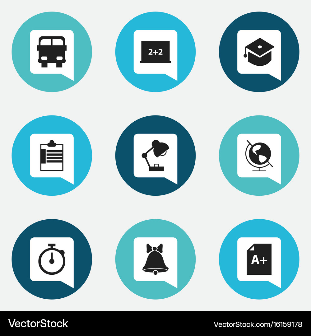 Set of 9 editable education icons includes Vector Image