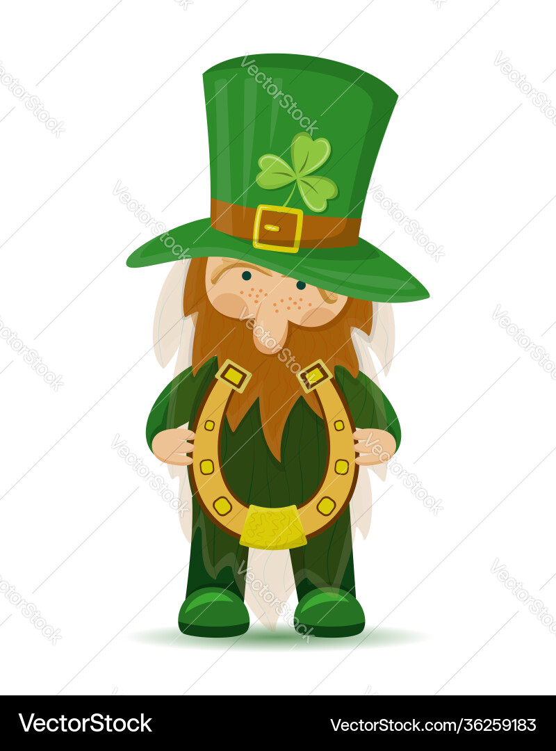 A cute st patricks day leprechaun cartoon Vector Image